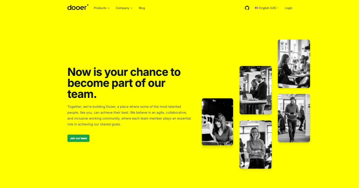 Dooer Career - Now is your chance to become part of our team